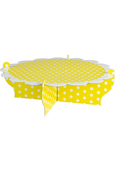 Niyet Cup Cake Standı Parti Doğum Günü Tek Kat Çap 30 cm Sarı