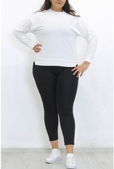 Büyük Beden Şardonlu Tayt Siyah - 8272.1098.