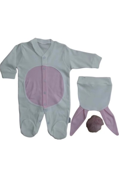 Babyelos Beyaz Bebek Tavşan Tulum