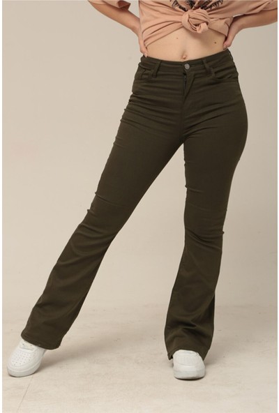 Lazzolli Yüksek Bel Ispanyol Paça Gabardin