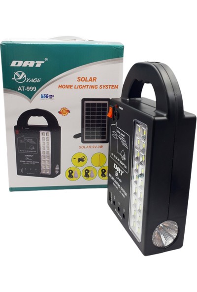Yage Dat AT-999 Güneş Enerjili Aydınlatma Cihazı Radyo Mp3 ve Telefon Şarj Edebilir