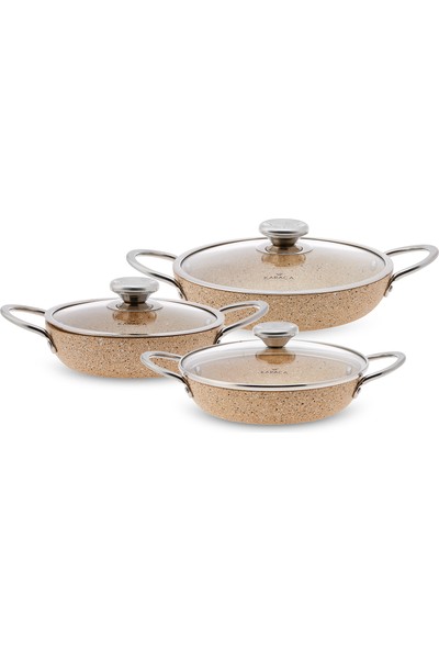 Karaca Biogranit 6 Parça Sahan Seti Brown Karaca Biogranit 6 Parça Sahan Seti Brown