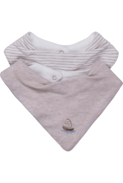 Babydoll %100 Pamuk Içi Havlu Gemi Nakışlı 2li Önlük