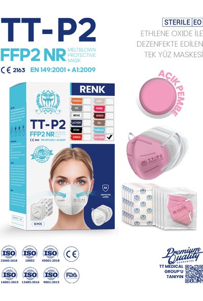 TT 10'Lu Kutu 5 Katmanlı Ttp2 Pudra Yüz Maskesi TT 10'Lu Kutu 5 Katmanlı Ttp2 Pudra Yüz Maskesi