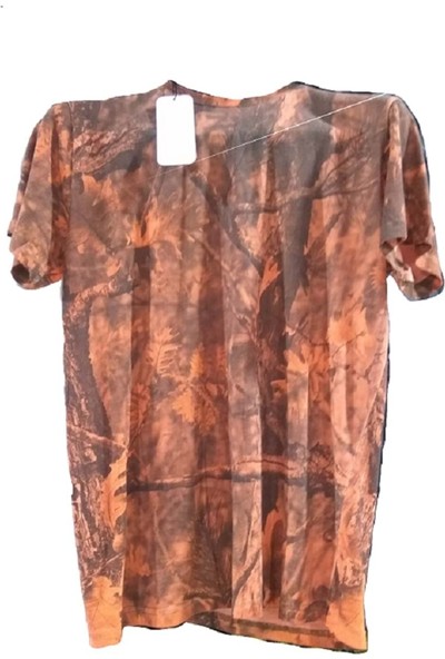Mastery Kızıl Orman Desenli Kısa Kollu T-Shirt Yuvarlak Yaka - M