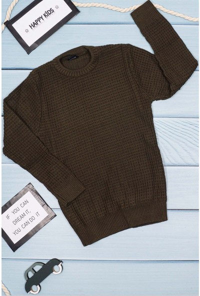 556- Erkek Çocuk Triko Kazak Haki