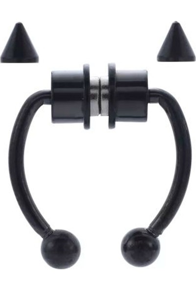 Çılgıntrend Unisex Mıknatıslı Fake Septum Piercing Siyah Çılgıntrend Unisex Mıknatıslı Fake Septum Piercing Siyah