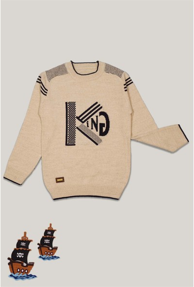 504- Erkek Çocuk Triko Kazak Krem