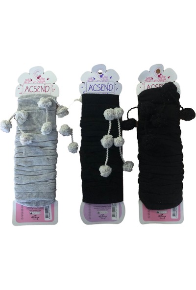 Acsend 3 Çift Penye Ponponlu Tozluk.