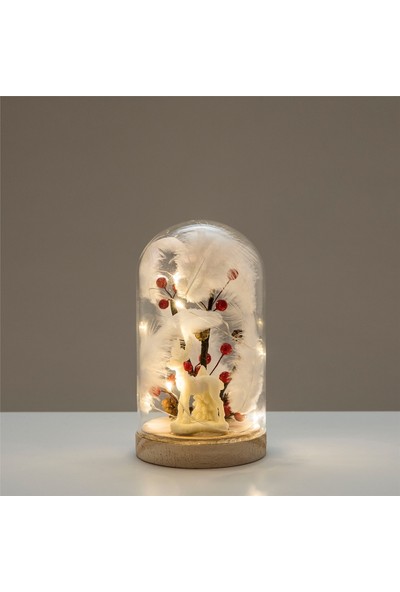 Chakra Feather Dekoratif LED 9X17 cm Beyaz