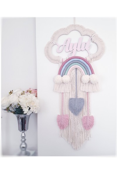 Pegu Makrome Gökkuşaklı Bulut Kapı Süsü Pegu Makrome Gökkuşaklı Bulut Kapı Süsü