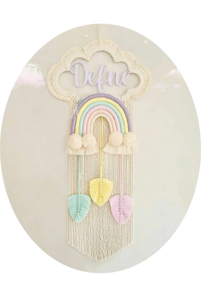 Pegu Makrome Gökkuşaklı Bulut Kapı Süsü Pegu Makrome Gökkuşaklı Bulut Kapı Süsü