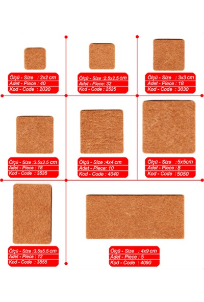 Weiss Yapışkan Keçe 20X20