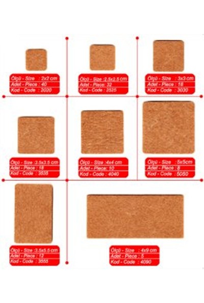 Weiss Yapışkan Keçe 30X30