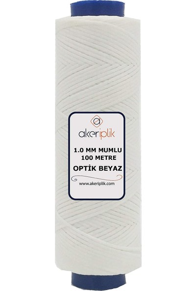 Aker İplik Akeriplik  Optik Beyaz 100 Metre 1.0 mm Mumlu Ip Saraç Deri Dikiş Ipi Kolye Takı Tasarım Ipi Aker İplik Akeriplik  Optik Beyaz 100 Metre 1.0 mm Mumlu Ip Saraç Deri Dikiş Ipi Kolye Takı Tasarım Ipi