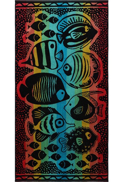 Özdilek Cannes Paradise Fish Kadife Plaj Havlusu 86 x 162 cm