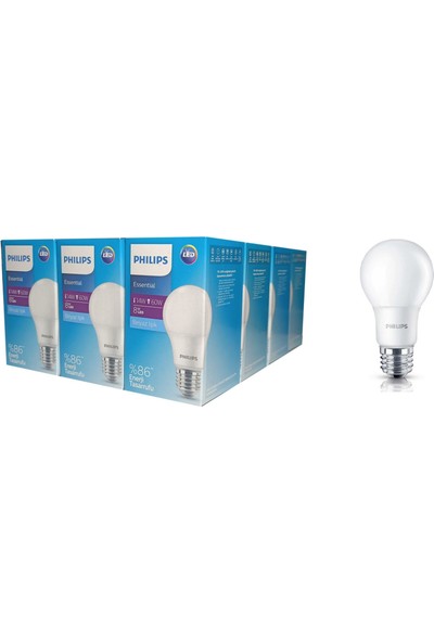 Philips 8 W Beyaz Işık LED Ampul 12 Adet Philips 8 W Beyaz Işık LED Ampul 12 Adet