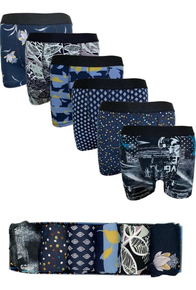 Gioli Erkek Boxer Kutulu 6'li Desenli Set #premiumcollection