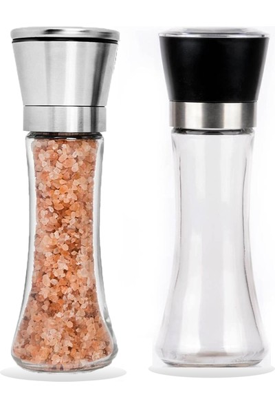 Çarşıhan Ayarlanabilir Karabiber Tuz Öğütücü Değirmeni Tuzluk 1 Adet Krom,1 Adet Plastik Çarşıhan Ayarlanabilir Karabiber Tuz Öğütücü Değirmeni Tuzluk 1 Adet Krom,1 Adet Plastik