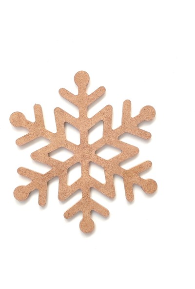 Dekolobi Boyanabiir Kar Tanesi Süsü Ham Mdf 6 mm 20 x 20 cm