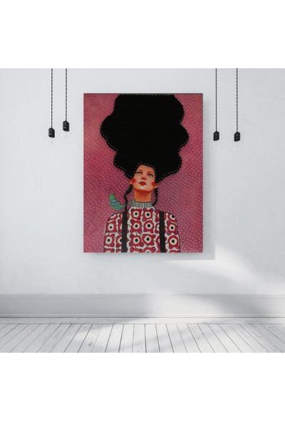 1çivi String Art Tablo, Ahşap Tablo, Duvar Dekoru, Filografi, Kadın Portre, Duvar Panosu