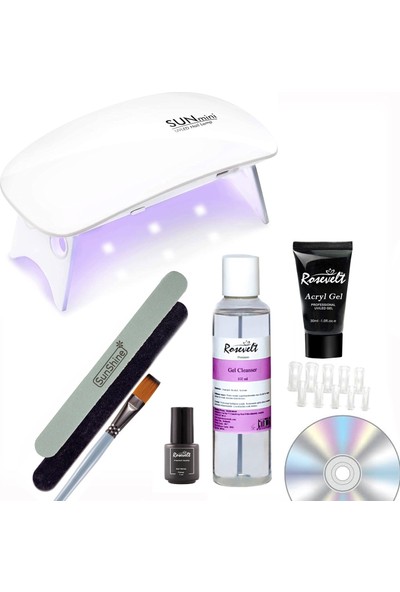 Rosevelt 1 Mini Protez Tırnak Poly Gel Seti