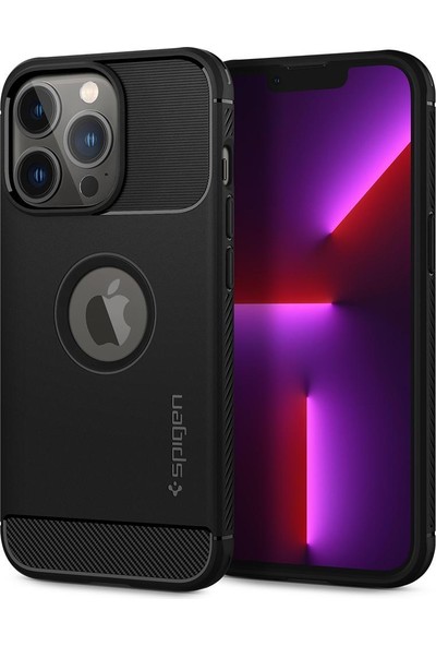 Spigen Apple iPhone 13 Pro Kılıf Rugged Armor Matte Black - ACS03257
