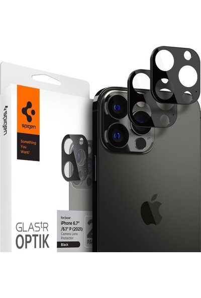 Spigen Apple iPhone 13 Pro Max / iPhone 13 Pro Kamera Lens Cam Ekran Koruyucu GLAS.tR Optik (2 Adet) Black - AGL03381 Spigen Apple iPhone 13 Pro Max / iPhone 13 Pro Kamera Lens Cam Ekran Koruyucu GLAS.tR Optik (2 Adet) Black - AGL03381