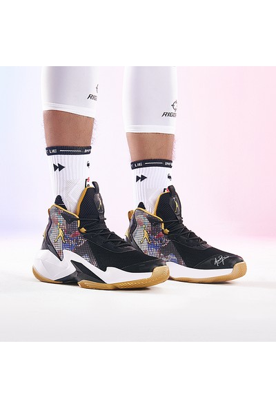 KIN Siyah Erkekler Basketbol Ayakkabıları Sneakers Sports Ayakkabı Kalın Sole (Yurt Dışından)