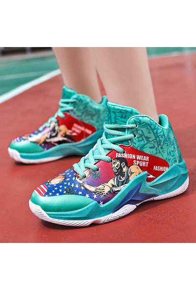 KIN Yeşil Erkek Basketbol Ayakkabı Sneakers Sports Ayakkabı Yastıklama (Yurt Dışından)