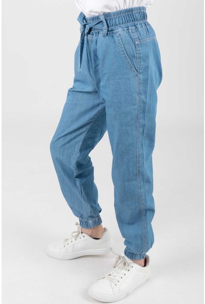 Ahenk Kids AK2389 Kız Çocuk Lastik Paçalı Kot Pantolon
