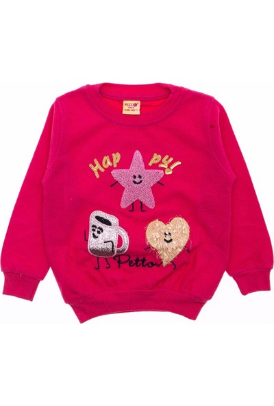 Kız Çocuk Yıldız Süzeneli Kazak-Fuşya