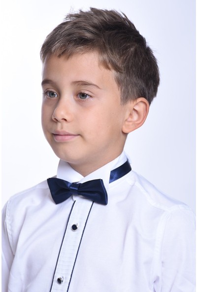 Nacar Çarşı Çocuk Düz Saten Lacivert Gösteri Papyon