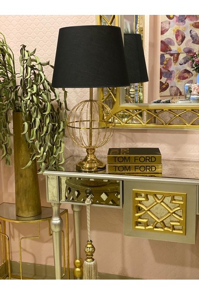 Merve Aysun Siyah Gold Abajur