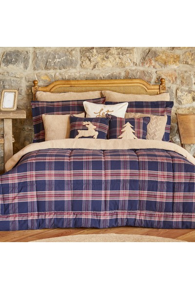 Karaca Home Woodland Lacivert %100 Pamuk Çift Kişilik Cozy Comfort Set