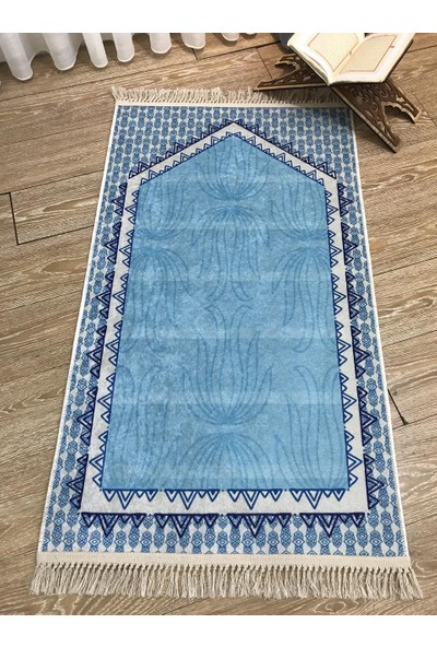 Brillant Açık Mavi Saçaklı Seccade (Lateks Taban) 75 x 125 Brillant Açık Mavi Saçaklı Seccade (Lateks Taban) 75 x 125