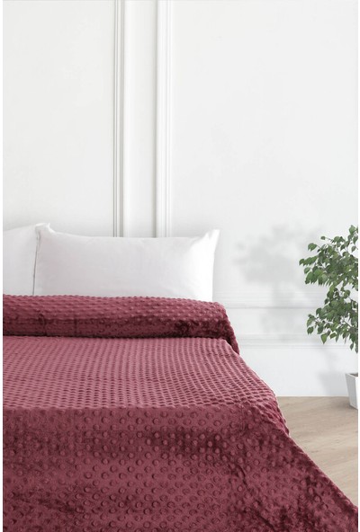 Merinos Merinospearl Tomurcuk Çift Kişilik Battaniye 200X220 - Vişne