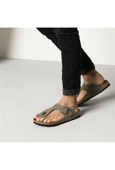 Birkenstock Ramses Stone Çift Tokalı Erkek Terlik 044051 V6