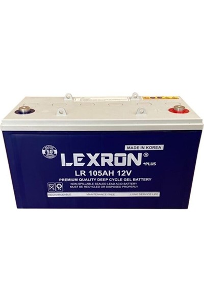 Lexron 12 V 100 - 105 Ah Lexron Solar Jel Akü Kore Malı Lexron 12 V 100 - 105 Ah Lexron Solar Jel Akü Kore Malı