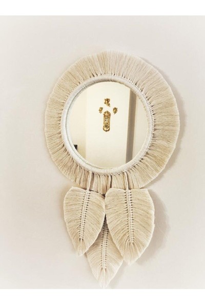 Peri Home Store Yaprak Tasarımlı Makrome Ayna Peri Home Store Yaprak Tasarımlı Makrome Ayna
