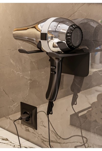 Evimobi Design Saç Kurutma Makinesi Rafı Askısı