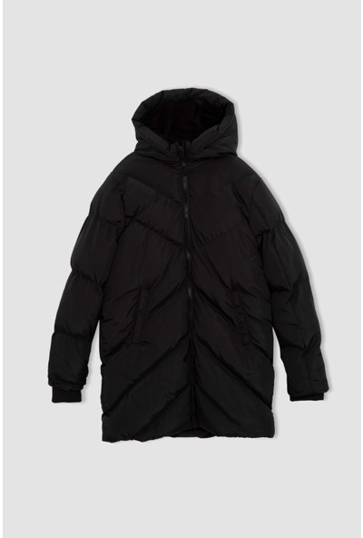 DeFacto Erkek Çocuk Regular Fit Kapüşonlu Uzun Mont Parka W9017A621CW