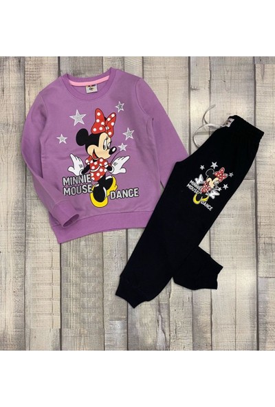 Mojqueno Kids Kız Çocuk Eşofman Takımı Yıldızlı 2li Lila Alt Üst Takım