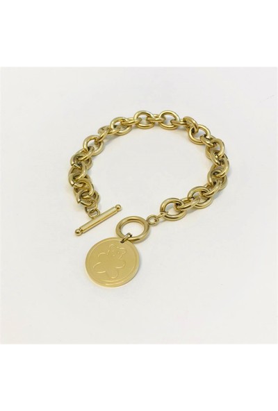 Perle Ayıcık Detaylı Çelik Altın Kaplama Bileklik Perle Ayıcık Detaylı Çelik Altın Kaplama Bileklik