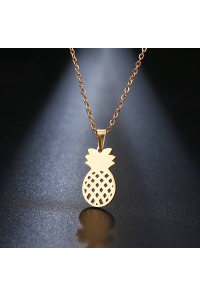 Perle Ananas Kolye Çelik Altın Kaplama Perle Ananas Kolye Çelik Altın Kaplama