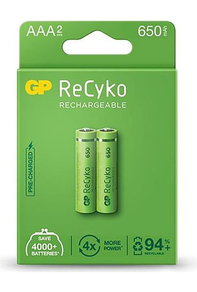 Gp Recyko Şarj Edilebilir Aaa Kalem Pil 2'li
