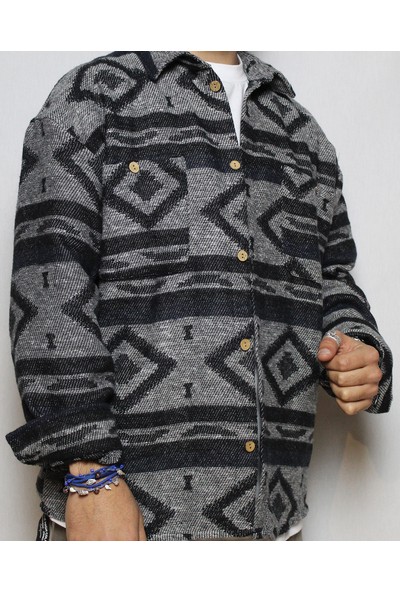 DeepArt Fashion Kilim Desenli Oversize Gömlek Ant-Laci DeepArt Fashion Kilim Desenli Oversize Gömlek Ant-Laci