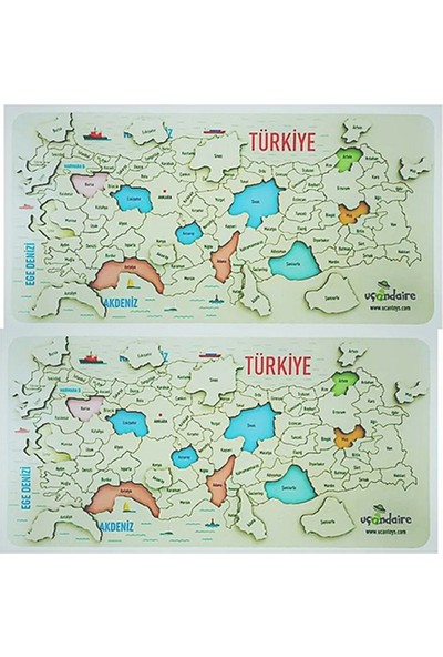 Darksent Ahşap Puzzle Türkiye Haritası (Her Il Ayrı Parça - 41 x 22)