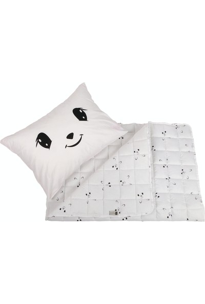Yuyu Kid2 3.4 kg 1002 Beyaz Ağırlıklı Battaniye ve Yastık Kılıfı Ikili Set