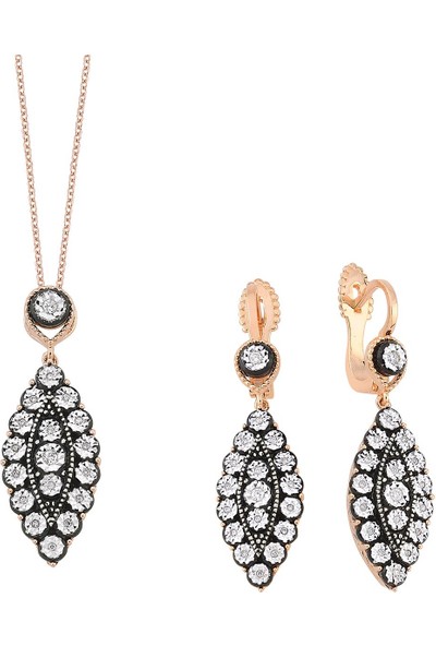 Zer 0,25 Ct Kolye & Küpeli Elmas Set